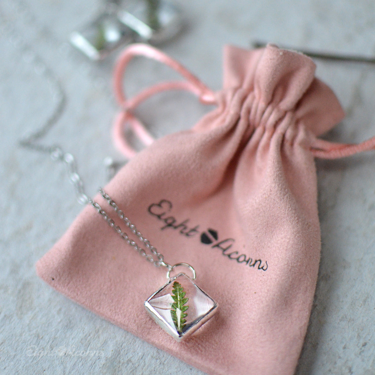 Minimalist Pressed Fern Leaf Pendant, nature lover gift – Eight Acorns ...